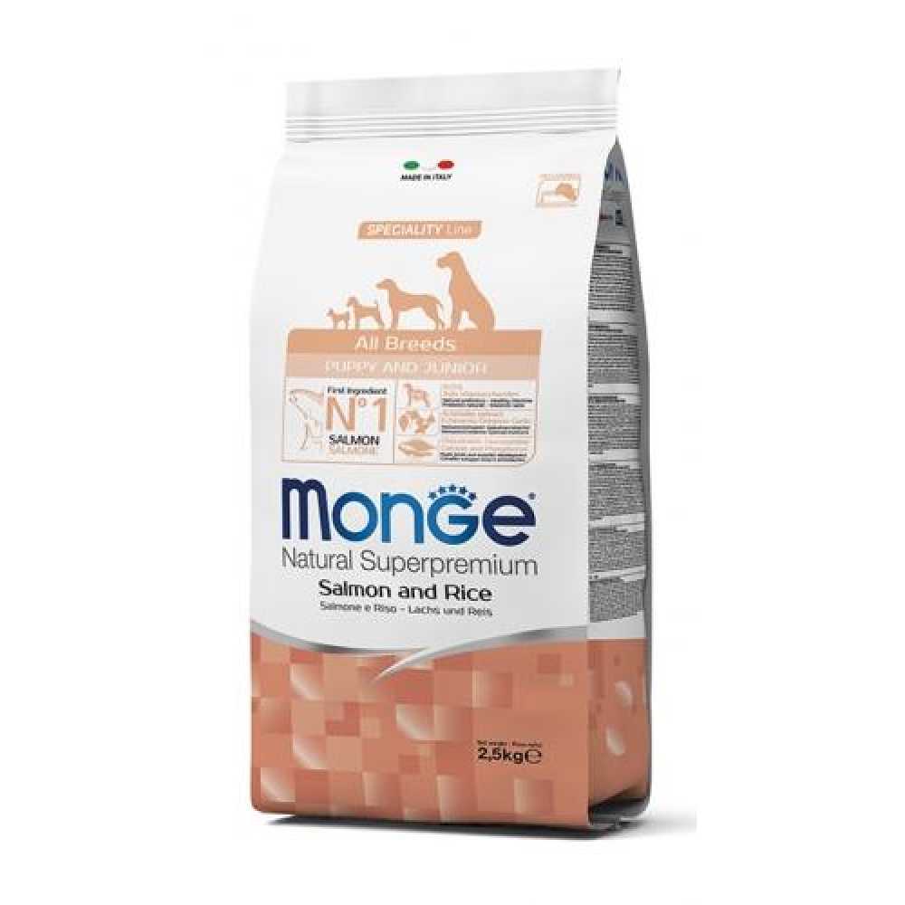 Monge hrana za pse Puppy/Junior All breeds - Losos i pirinač 2.5kg