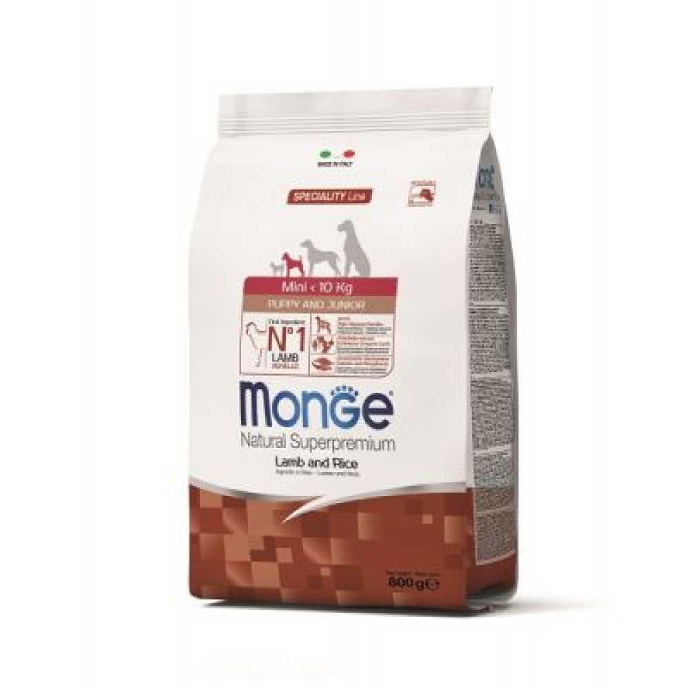 Monge hrana za pse Puppy/Junior Mini - Jagnjetina i pirinač 800g