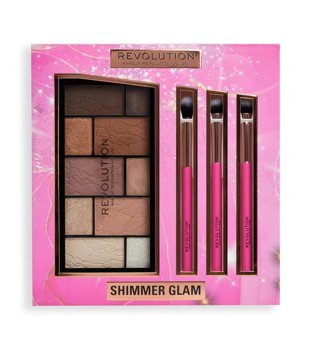 MAKEUP REVOLUTION Set za šminkanje, Shimmer glam, 4 proizvoda