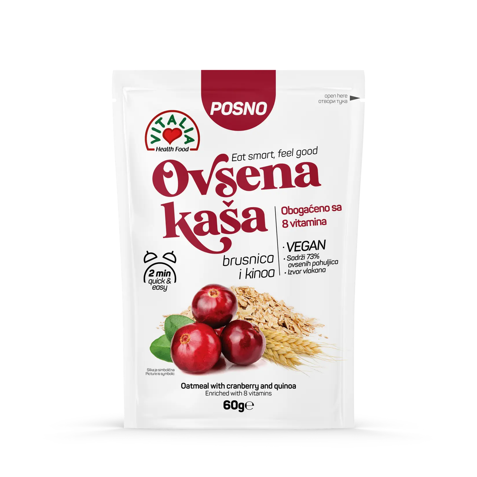 Vitalia Ovsena kaša, Brusnica i kinoa, 60g