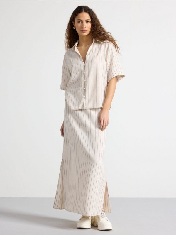 Suknja – 55% lan,45% viskoza – Maxi skirt in linen blend
