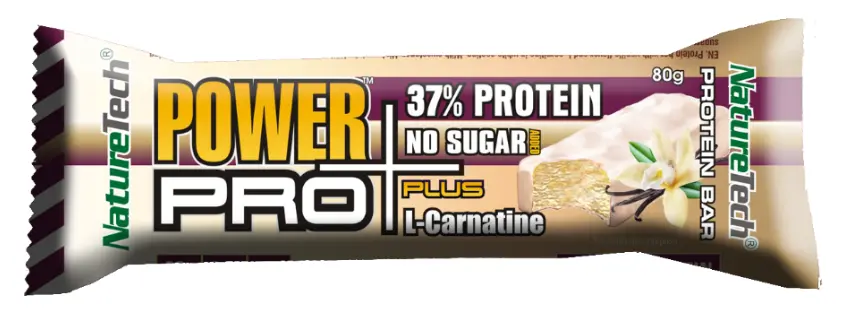NATURETECH Proteinska pločica Power Pro sa L-karnitinom od vanile 80g