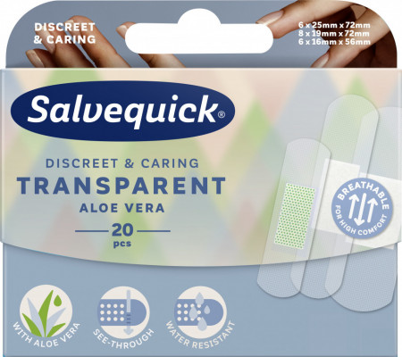 Salvequick flaster vodootporni Transparent Aloe Vera Providni 20 komada