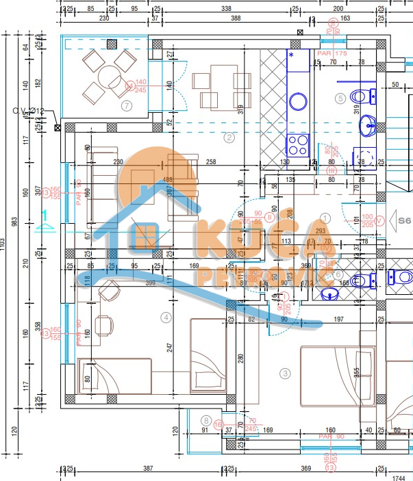 četvorosoban stan, 134 m2, Pantelej, Gornjomatejevačka ID: p-011368