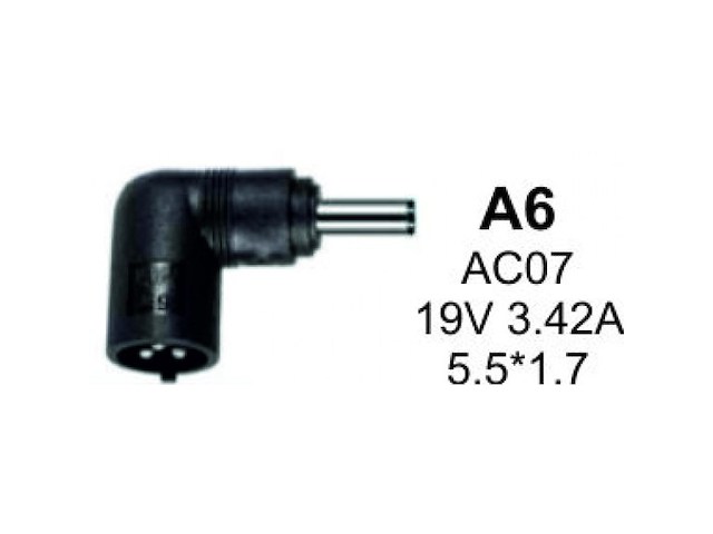 NPC-AC07 (A6) Gembird konektor za punjac 65W-19V-3.42A, 5.5x1.7mm (Acer-Dell-HP)