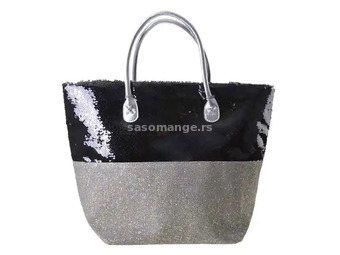 Nissi Exclusive torba za plažu gliter crno siva