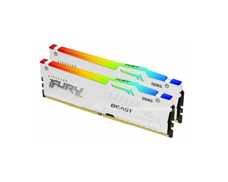 KINGSTON DIMM DDR5 64GB (2x32GB kit) 6400MT/s KF564C32BWEAK2-64 FURY Beast White RGB EXPO