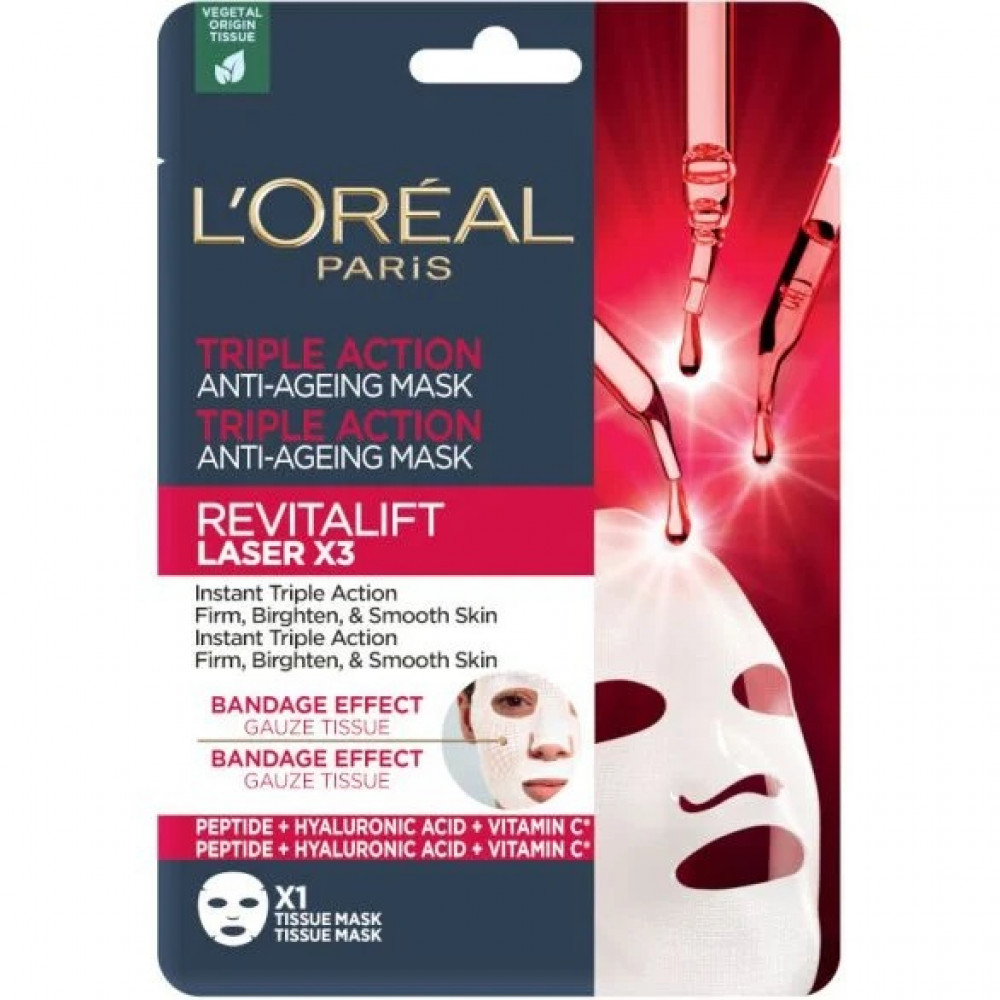 L'OREAL Paris Revitalift Laser X3 triple action maska za lice u maramici 1100016408