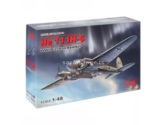 Model Kit Aircraft - He 111H-6 WWII German Bomber 1:48