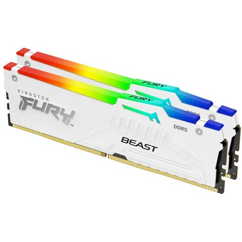 KINGSTON DIMM DDR5 64GB (2x32GB kit) 6000MT/s KF560C40BWAK2-64 Fury Beast White RGB XMP