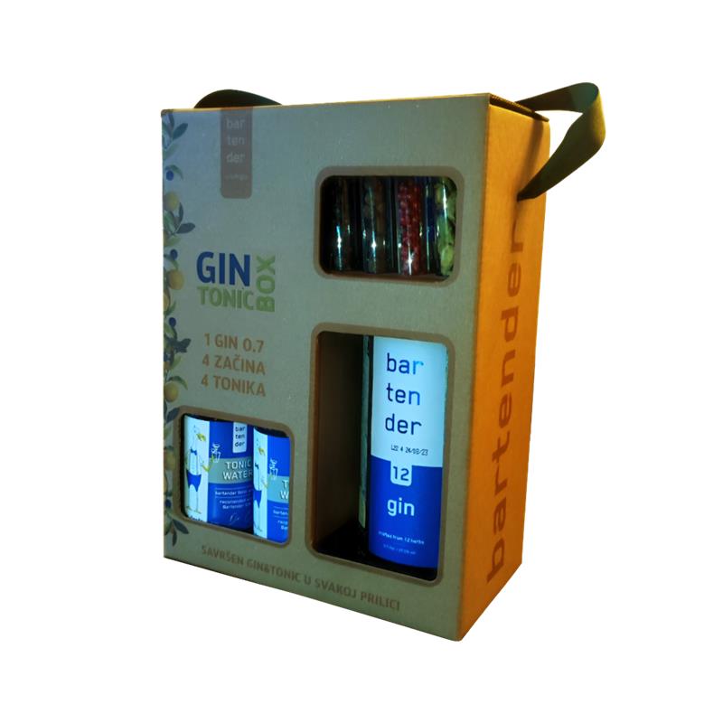 Džin Bartender 0.7L + 4 Začina + 4 Tonika Box