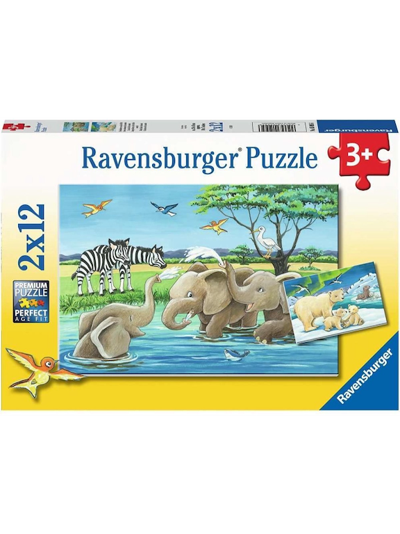 RA05095 Ravensburger puzzle (slagalice) – Safari životinje i mladunci