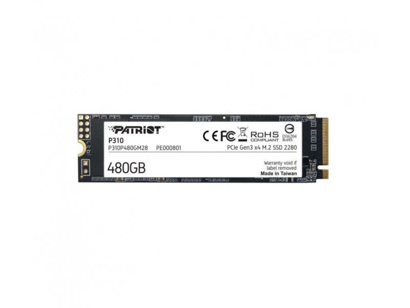PATRIOT SSD M.2 NVME 480GB PATRIOT P310 1700MBS/1500MBS P310P480GM28 CENA