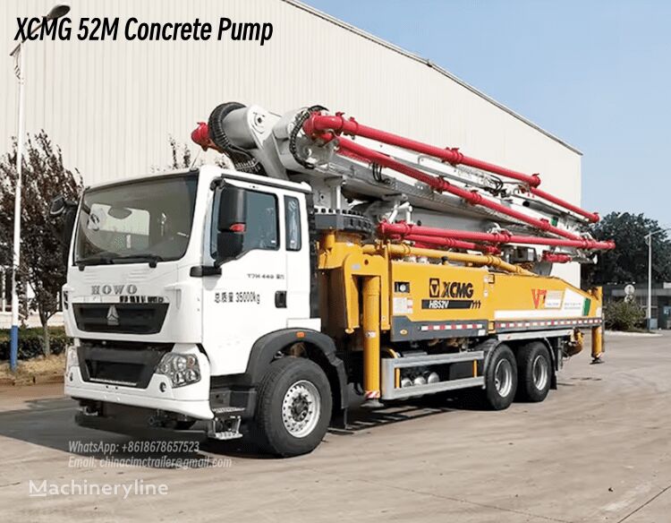 XCMG 52M Concrete Pump Cost in Zimbabwe na šasiji Howo A7 pumpa za beton