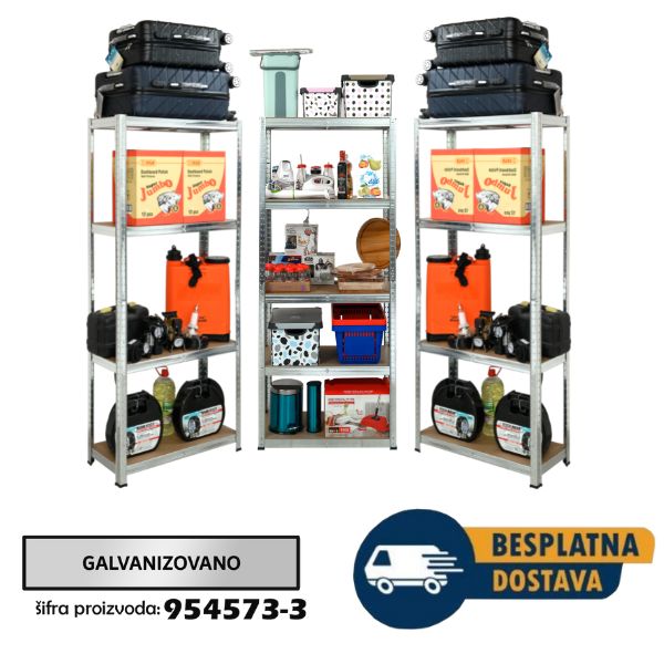 KOMPLET OD 3 POLICE 180X75X30CM 5X100KG GALVA CENA