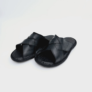 Muške kožne papuče crne boje 033 BLK