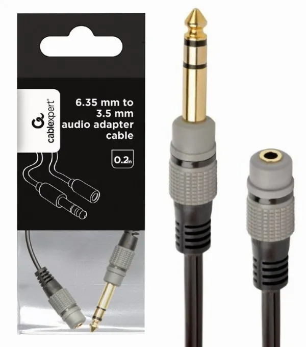 GEMBIRD A-63M35F-0.2M Gembird 6.35mm to 3.5mm audio adapter cable, 0.2m