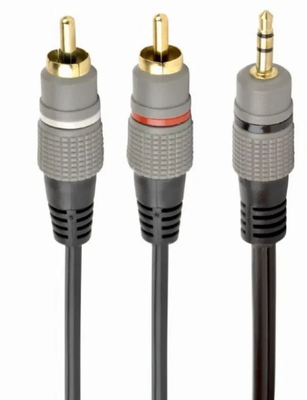 GEMBIRD CCA-352-10M Gembird 3.5 mm stereo plug to 2*RCA plugs 10m cable, gold-plated connectors