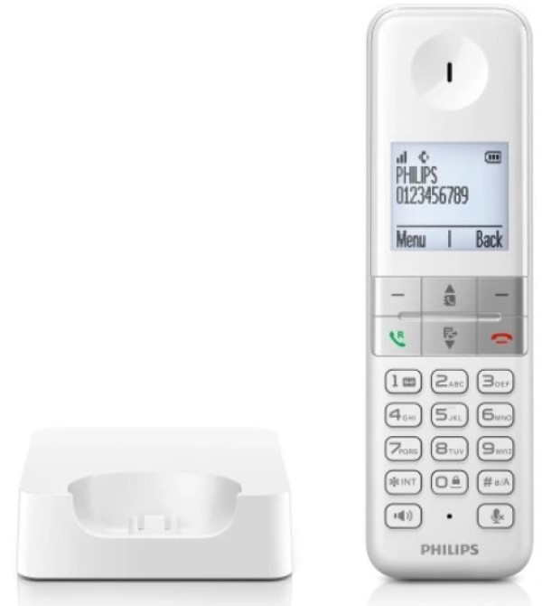 PHILIPS Fiksni bezicni telefon Philips D470 Ekran1.8inc, BLOCK, Polifon, White
