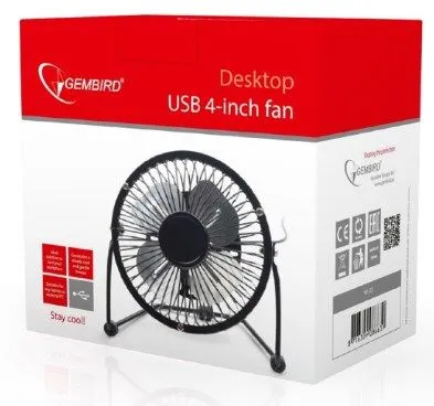 GEMBIRD NF-03 Gembird USB 10cm desktop fan, black, METALNI VENTILATOR