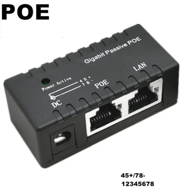 GEMBIRD POE-INJ-4811 Gembird 48V/1A 130W, 1000mbps Passive POE injector od 5~48V, konektor 5.5x2.1mm