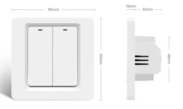 GEMBIRD ZIGBEE-SWITCH-DS102 Gembird RSH Tuya WiFi Pametni kucni prekidac sa 2tastera EU Standard