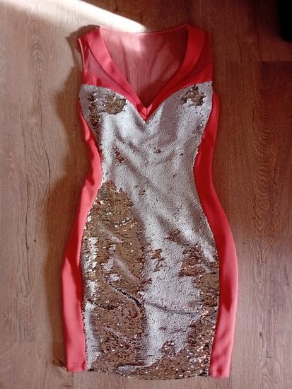 Moderna kajsija boje haljina sljokice