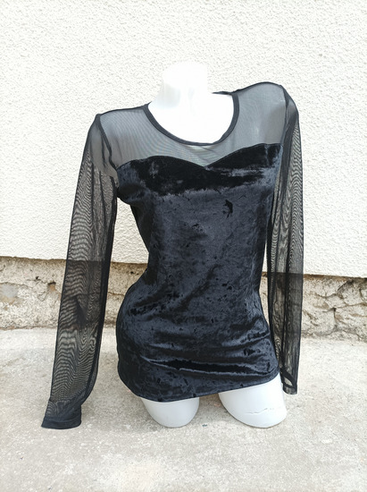 Plišana Gothic Bluza sa Rukavima od Tila S/M