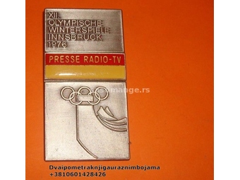 1976 Olympics Media Badge Innsbruck Lapel Pin