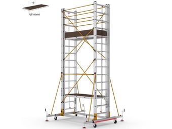 Aluminijumska pokretna skela s008 XLNPR, visina gaz.6,05m/radna v. 7.85m (60x155cm)