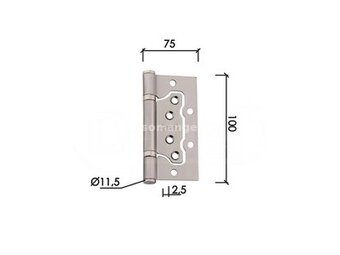 DABEL brodska šarka za vrata 100x75x2.5mm SP9009