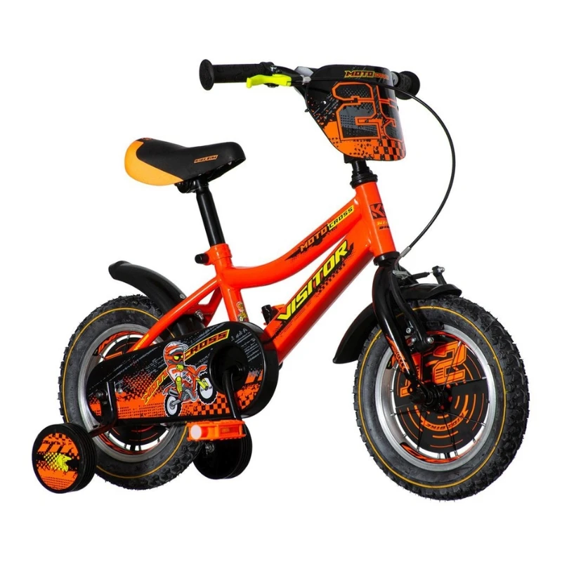 Visitor bicikl Moto za decu 12" Narandžasta, 2g+
