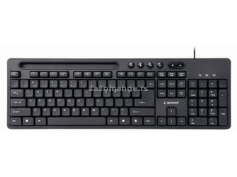 GEMBIRD KB-UM-108 Gembird Multimedijalna tastatura US layout black USB sa drzacem za telefon A