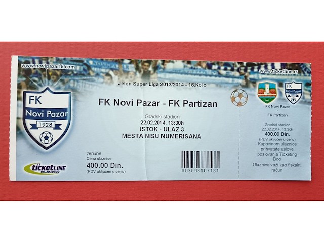 Novi Pazar-Partizan 22.2.2014