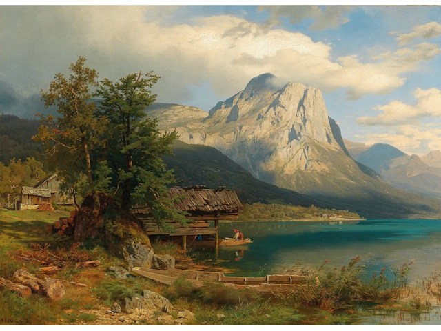 A View of Lake Grundlsee with Backenstein August Wilhel