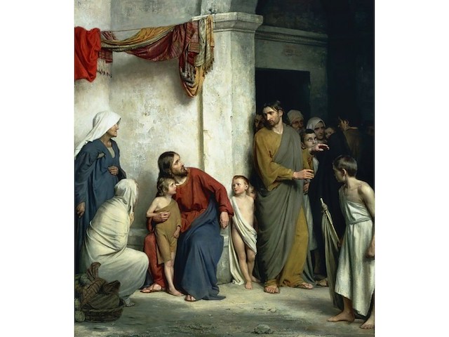 Christ and the Children Carl Bloch (Danish, 1834-1890)