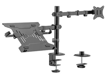 GEMBIRD MA-DA-03 Gembird Podesivi stoni drzac za monitor tilt, 17-32 max.9kg + nosac za laptop