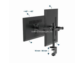 GEMBIRD MA-D2-03 * Gembird Podesivi dupli stoni drzac za monitor, tilt, 17-32 max.2x9kg (1849)