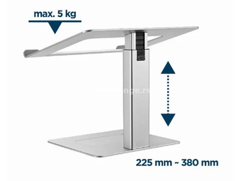 GEMBIRD NBS-D1-02 Gembird podesivo postolje za laptop 15,6, max.5kg, 225~380mm, aluminum