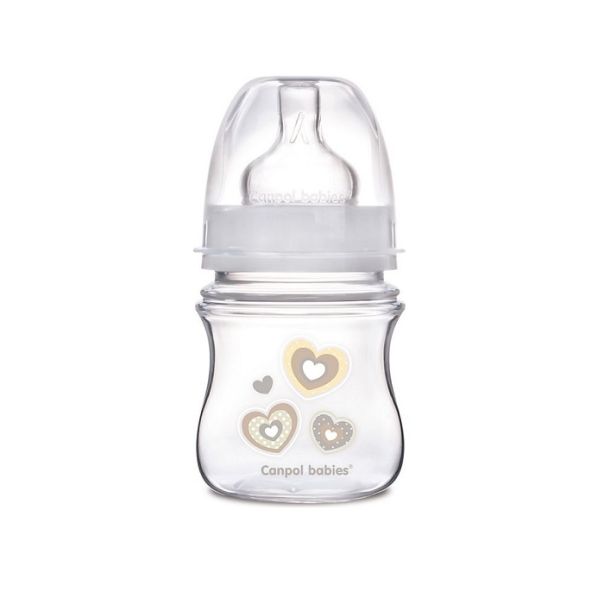 CANPOL Flašica za bebe sa širokim vratom 120 ml, Anticolic 35/216 "Easystart" bež- "Newborn baby"