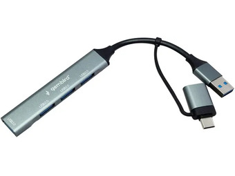 GEMBIRD UHB-U3P4-06 ** Gembird HUB Type-A+C to 3*USB2.0 + 1*USB3.0 Aluminum (287)