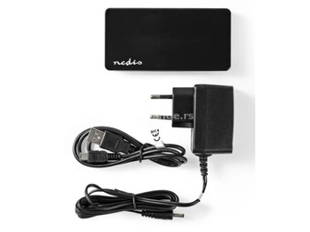 NEDIS UHUBU2730BK USB 2.0 7-port hub + AD/DC adapter