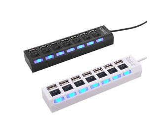 USB Hub 7 port Kettz KT-071B 2.0 Tip A Crni sa prekidačem