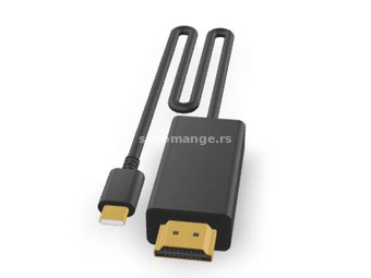 GEMBIRD A-CM-HDMIM-01 Gembird USB-C male to HDMI-male adapter, 4K 30Hz, 2 m, black