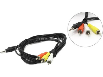 GEMBIRD CCA-4P2R-2M Gembird Jack AV 3.5mm 4-pin, cable Jack AV 3.5mm male - 3x RCA male 2m black