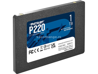 SSD 2.5 SATA3 1TB Patriot P220 550MBs/500MBs P220S1TB25