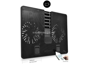 DEEPCOOL DeepCool U PAL Hladnjak za laptop 15.6 2x140mm.Fan 1000rpm 92CFM 26dB 390x280x27mm USB3....