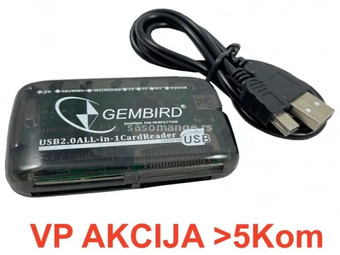 GEMBIRD FD2-ALLIN1-BLK ** Gembird USB2.0 citac svih tipova memorijskih kartica(319)