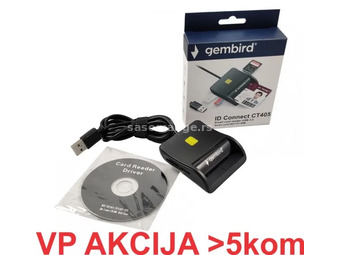 GEMBIRD CRDR-CT405 ** Smart card reader USB2.0 Citac licne karte, sobracajne bank. +SD+TF+SIM rea...