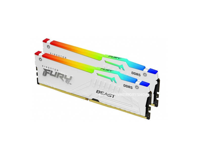 KINGSTON - DIMM DDR5 64GB (2x32GB kit) 6400MT/s KF564C32BWEAK2-64 FURY Beast White RGB EXPO